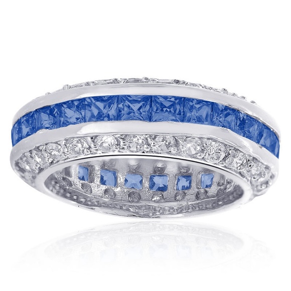 Avital & Co Jewelry | Jewelry | 40 Ct Look Round Blue Princess Cut ...